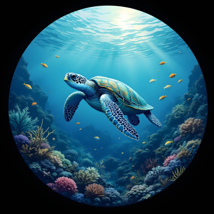 Ocean's Grace: Sea Turtle's Journey - Maker Mind - Digital Art & AI ...
