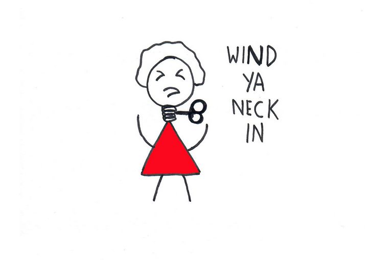 WIND YA NECK IN - KNITYOUROWNYOGURT - Drawings & Illustration, Humor ...