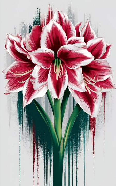 A deep velvet red and white . - Mr_Art - Digital Art & AI, Flowers ...
