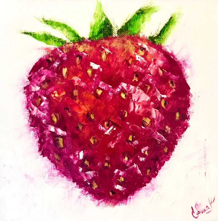 STRAWBERRY oil painting, original - The Swan - Paintings & Prints, Food ...