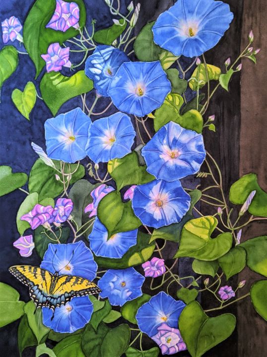 Mr. Fritz's Morning Glories - Karen Laniewicz - Artist - Paintings ...
