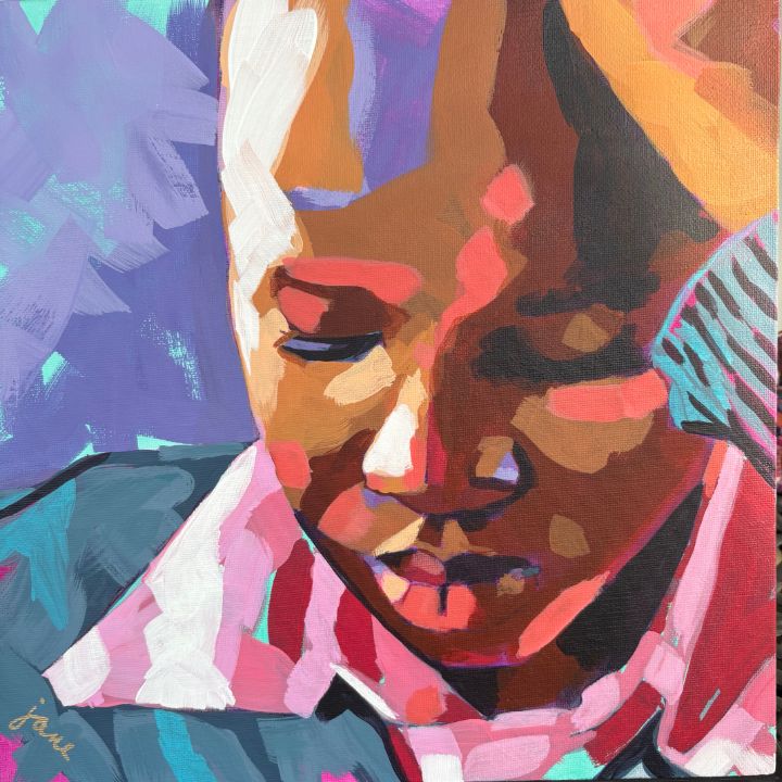 Studying Kenya Boy - Jane Larson Gallery - Paintings & Prints, People ...