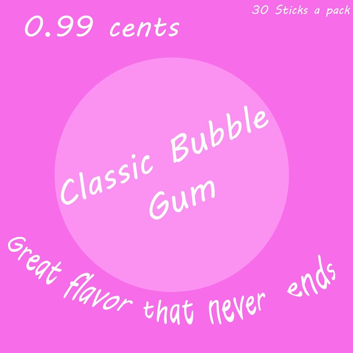 Bubble Gum - Meme Kings Art - Digital Art & AI, Food & Beverage ...