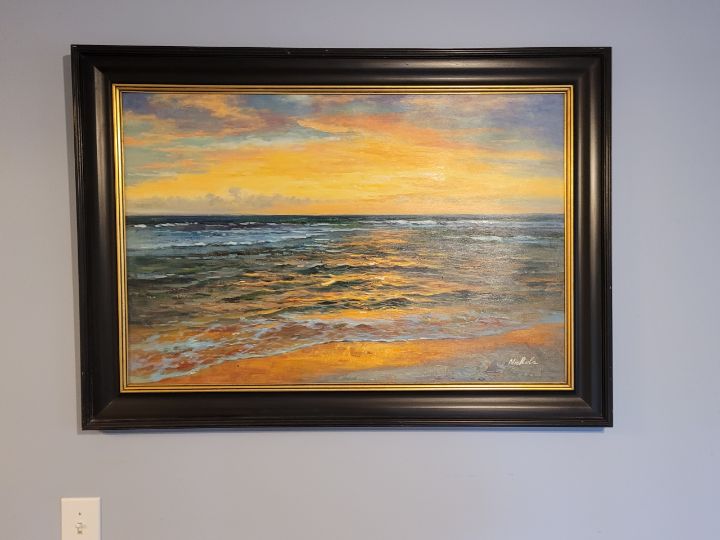 Sunset on the Beach - Blue October Fine Art & Collectibles - Paintings ...