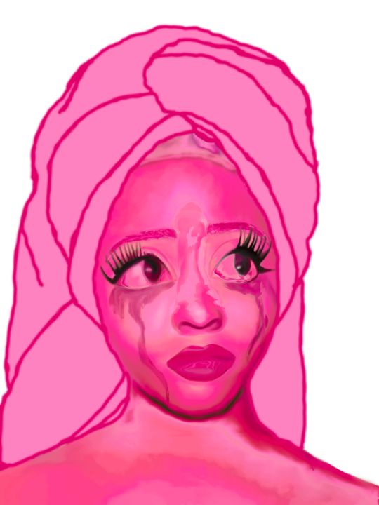 Pink Tears - Nxkhia - Digital Art & AI, People & Figures, Female Form ...