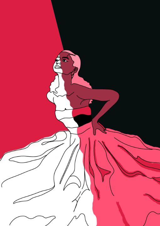 Daya Pink Colorblock - Nxkhia - Digital Art & AI, People & Figures ...