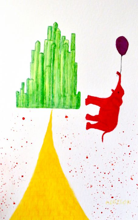 Slippers, Ruby Elephant Almost Home - Addison - Paintings & Prints ...