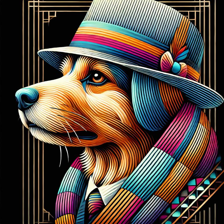 ''Dapper Canine Elegance'' - Artistry Haven - Digital Art & AI, Animals ...