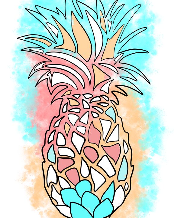 Pineapple Rainbow - ArtbyIna - Digital Art & AI, Food & Beverage, Fruit ...