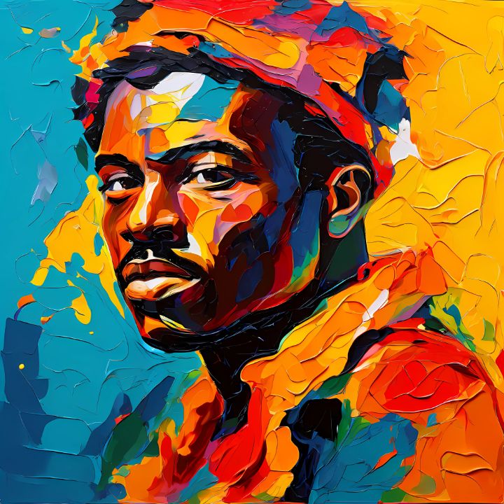 Vibrant Abstract Portrait - Solo art - Paintings & Prints, Abstract ...