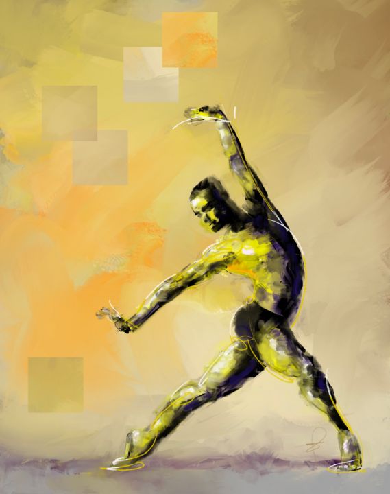 Reach in Yellow - Bermundo Art - Drawings & Illustration, People ...