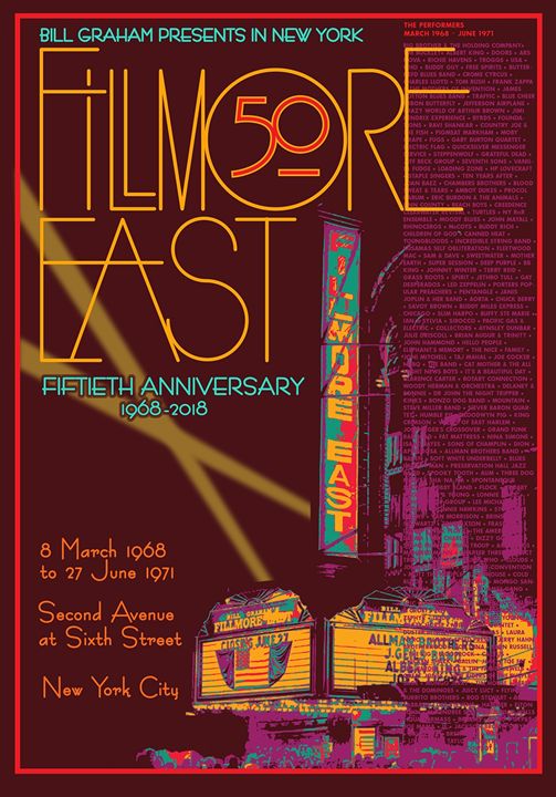 FILLMORE EAST 50th 1968-2018 - David Edward Byrd Posters - Paintings ...