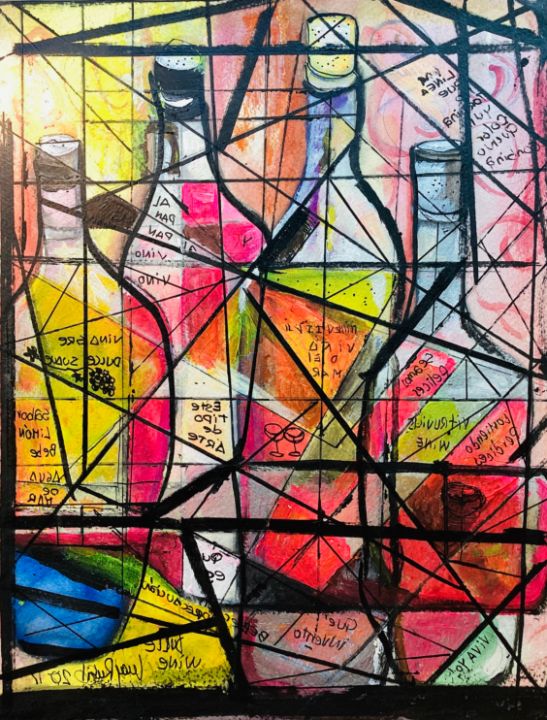 Bottle Art With strokes - Rubilucy - Drawings & Illustration, Food ...