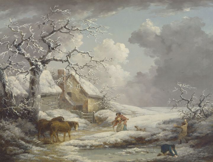 George Moran~Winter Landscape - Treasury Classic - Paintings & Prints ...