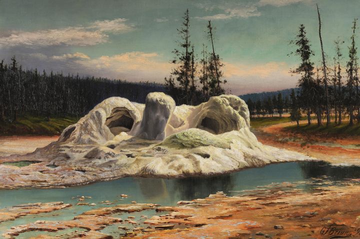 Grafton Tyler Brown~Grotto Geyser Ye - Treasury Classic - Paintings ...