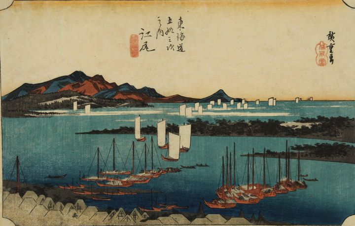 Hiroshige~Distant View of Miho, Ejir - Treasury Classic - Paintings ...