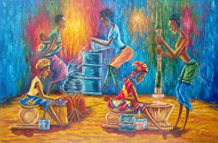 GOOD EVENING - P.O. SIKA - Paintings & Prints, People & Figures, Female ...