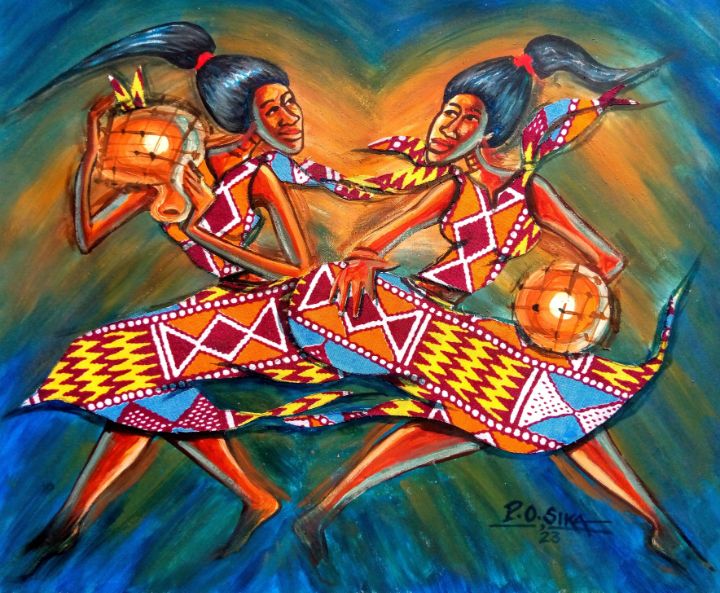 TWINS DANCE - P.O. SIKA - Paintings & Prints, People & Figures, Dance ...