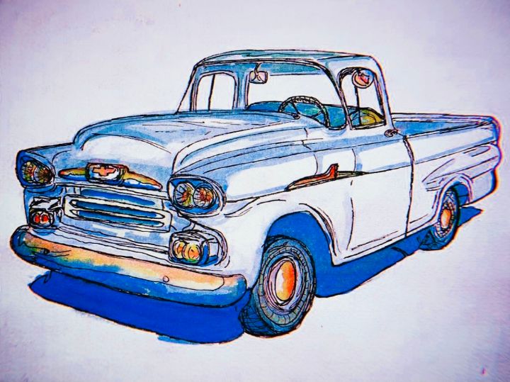 “EL CHEVY” 8.5x11in - ART by AAA - Paintings & Prints, Vehicles ...