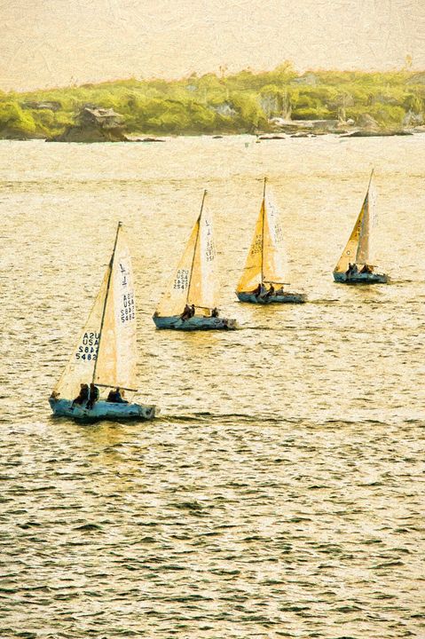Wind off The Port Bow - Beach People - Digital Art & AI, Landscapes ...