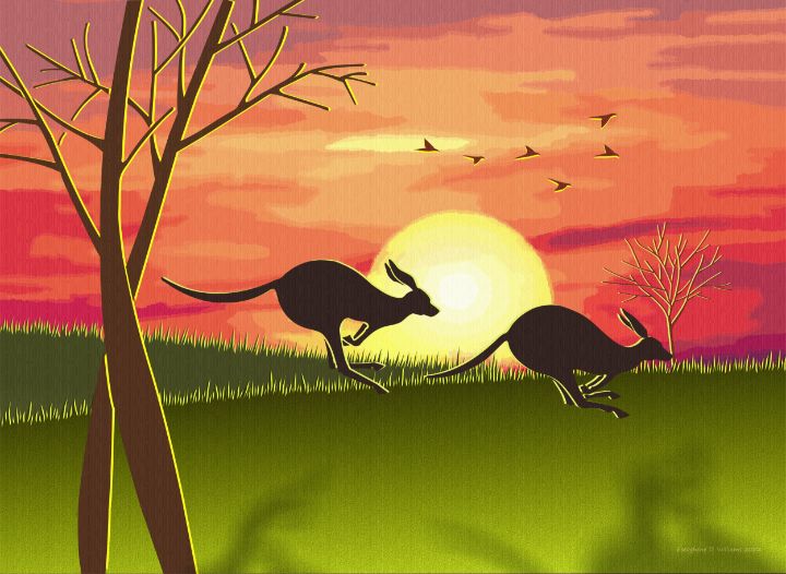 Scampering Kangaroos - Erhariefe Ejiroghene Francis - Paintings ...