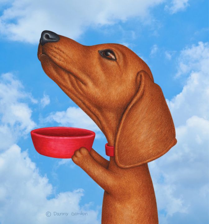 Cute Dachshund getting more treats - Danny Gordon Art - Drawings ...