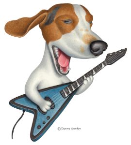 Cute Black and Tan Doxie with sax - Danny Gordon Art - Drawings ...
