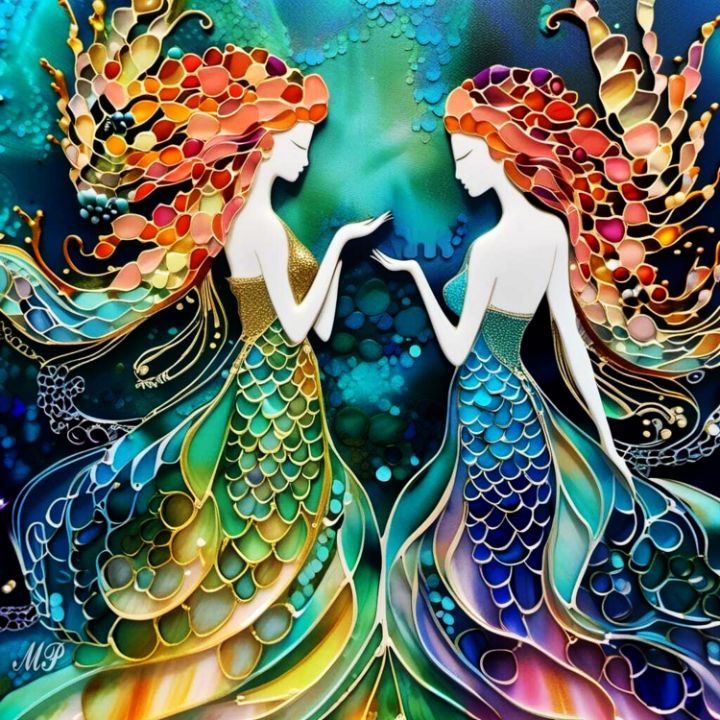 In Deep Mermaid Conversation - NineCats Studio - Digital Art & AI ...