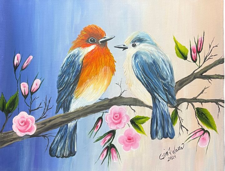 Birds In Spring - Ginuwin Artistry - Paintings & Prints, Animals, Birds ...