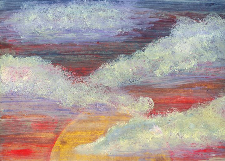 Cloudy Sunset - The Creative Barbie - Paintings & Prints, Landscapes ...