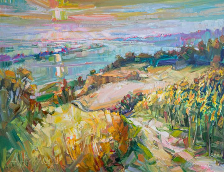 DAWN OVER UKRAINE. Oil,canvas, 80x70 - Andriy Nekrasov - Paintings ...