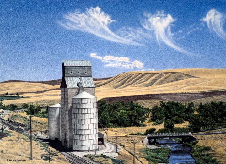 West of Waitsburg, Washington - Bruce J. Nelson Art - Paintings ...