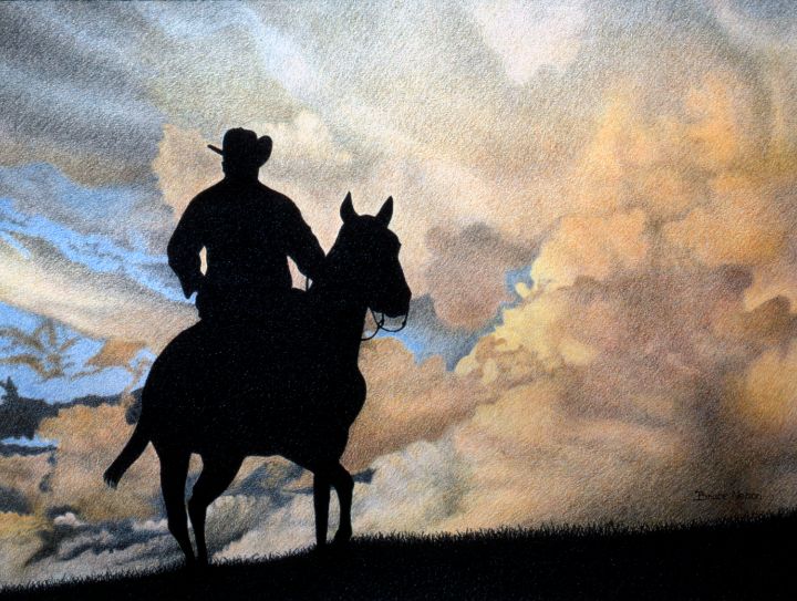 Sunset Trail - Bruce J. Nelson Art - Paintings & Prints, Animals, Birds ...
