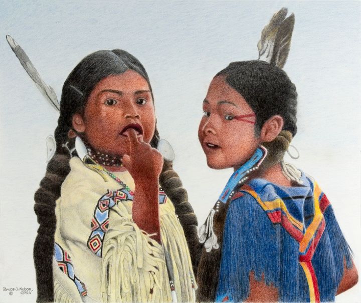 Native North American Girls - Bruce J. Nelson Art - Paintings & Prints ...