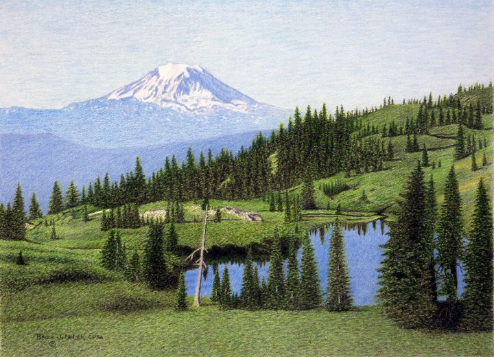 Mt. Adams from Sheep Lake - Bruce J. Nelson Art - Paintings & Prints ...