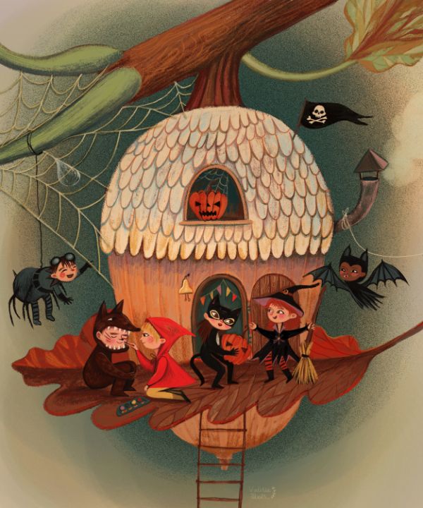 Acorn treehouse - Valeria illustrates - Drawings & Illustration ...