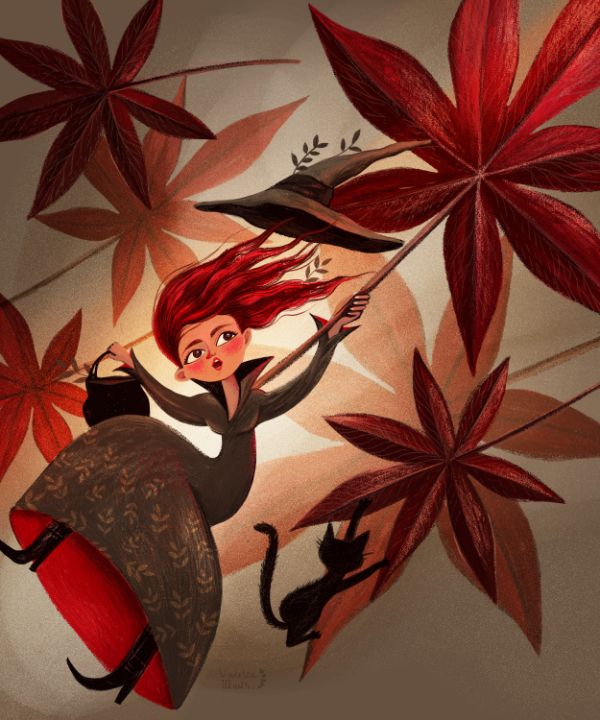 Maple Leaf Flurries - Valeria illustrates - Drawings & Illustration ...