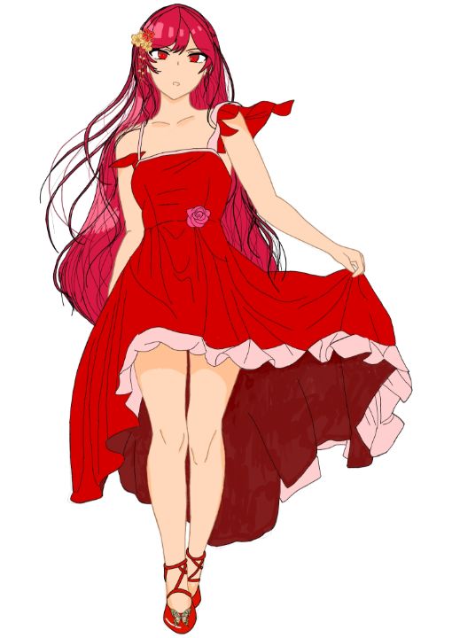 Red Girl - Meraki - Drawings & Illustration, Fantasy & Mythology, Space ...