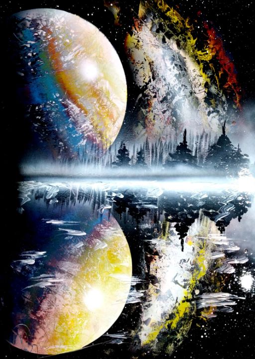 Perfect Reflection - Spray Paint Celestial - Paintings & Prints ...