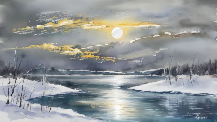 Impressionist Winter Landscape - TopArtDigital - Paintings & Prints ...