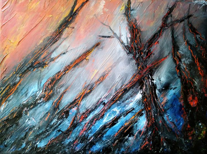 Hellfire - Hannah Beckwith - Paintings & Prints, Abstract, Landscape ...
