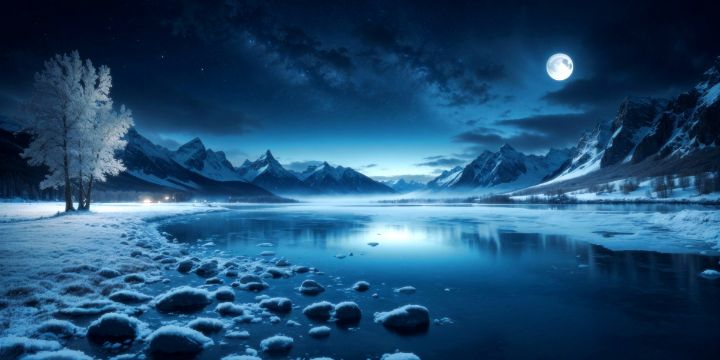 Frozen moon - Studio Anamais - Digital Art & AI, Landscapes & Nature ...