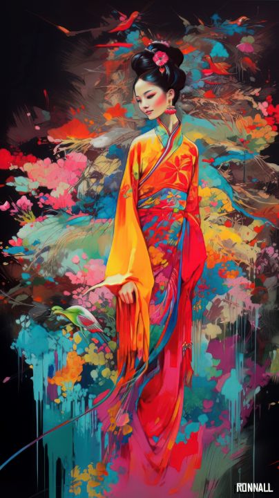 Asian Beauty #1 - Ronnall Art - Digital Art & AI, Ethnic, Cultural, & Tribal, Asian & Indian ...