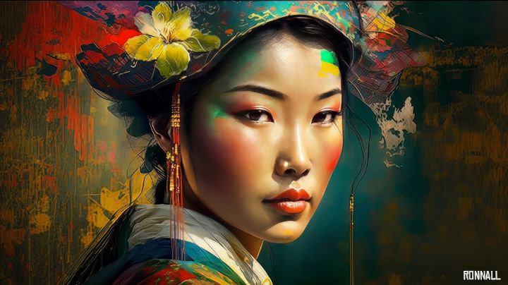 Asian Beauty #3 - Ronnall Art - Digital Art & AI, Ethnic, Cultural, & Tribal, Asian & Indian ...