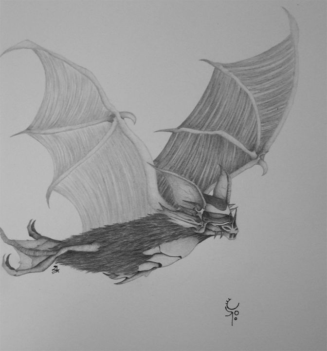 Bat like creature - My drawings - Drawings & Illustration, Fantasy ...