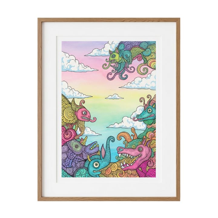 Whimsical Sky Creatures - KR Digital Pro - Digital Art & AI, Abstract ...