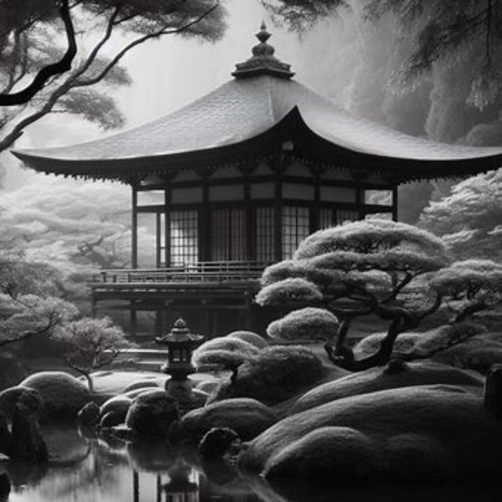 Tranquility Monochrome from Japan - Artpleasuredesign - Digital Art ...