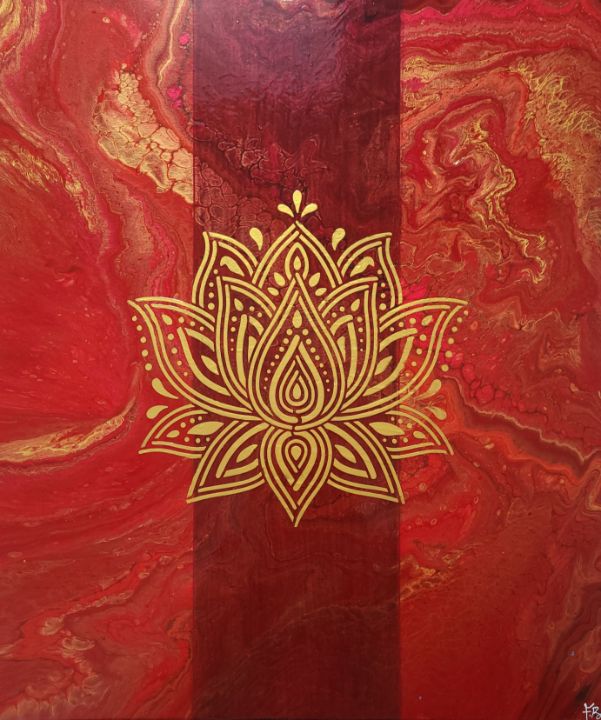 Grand Mandala rouge - Florence Acrylic Art - Paintings & Prints ...