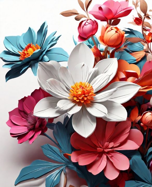 colorful flower art - Inspiration-corner - Digital Art & AI, Flowers ...
