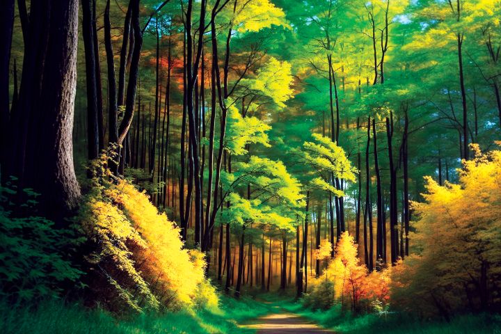 Vibrant Nature Path Painting - iMaheLusion Digital Print - Digital Art ...